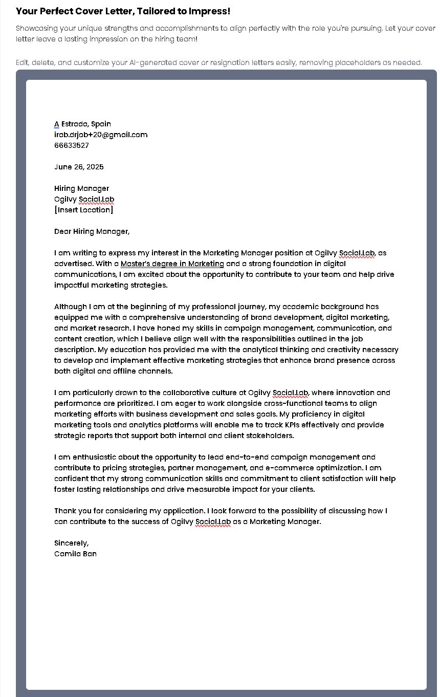 How Do I Edit and Customize My AI-Generated Cover Letter? – Dr Job FZ LLC