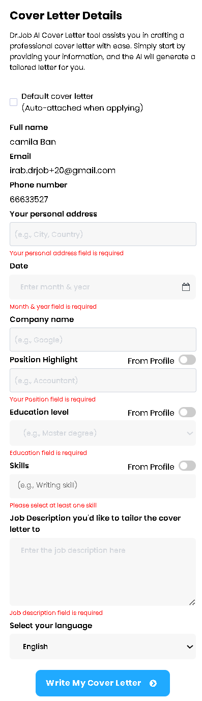 How Do I Use the AI Cover Letter Tool on Dr. Job? – Dr Job FZ LLC